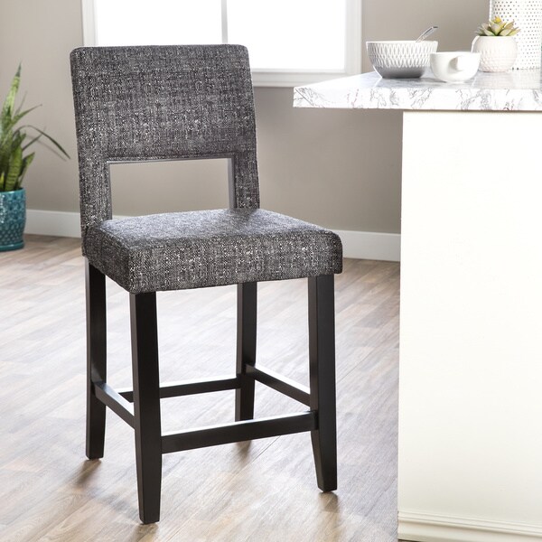 Linon Zeta Stationary Bar Stool Jet Black Tweed Fabric Bed Bath Beyond 9286729