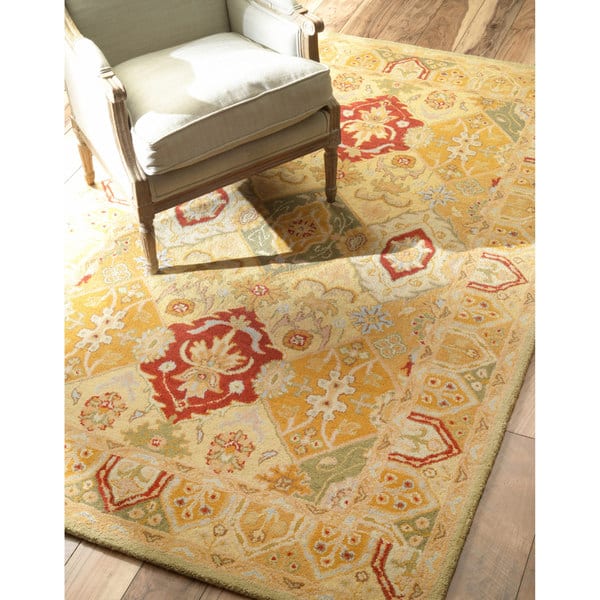 nuLOOM Hand-tufted Traditional Wool Gold Rug (5' x 8') - Bed Bath ...