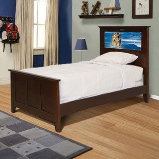 LightHeaded Beds Shaker Chocolate Twin Bed with Changeable Back-lit LED ...