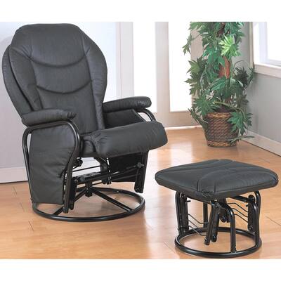 Ollius Swivel Glider Recliner Ottoman Set - Overstock - 9318564