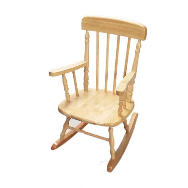 Gift Mark Home Deluxe Child-size Natural Spindle Rocking Chair - Bed ...