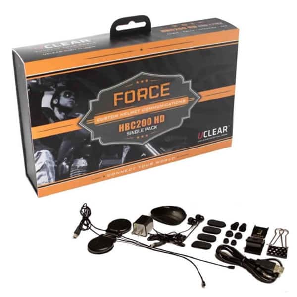 UClear HBC200 HD Force Boomless Bluetooth Helmet Intercom Communicator ...