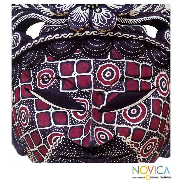 Handcrafted Pule Wood 'Raden Ayu' Batik Mask (Indonesia) - Multi - Bed ...