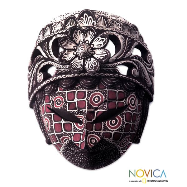 Handcrafted Pule Wood 'Raden Ayu' Batik Mask (Indonesia) - Multi - Bed ...