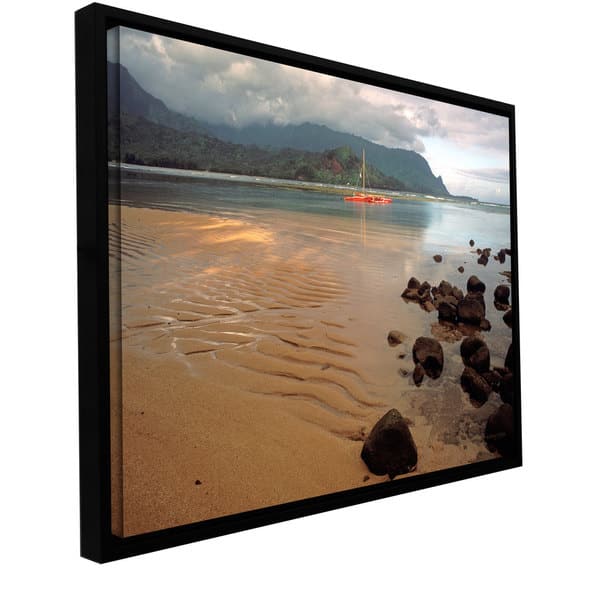 Kathy Yates 'Hanalei Bay at Dawn' Floater-framed Gallery-wrapped Canvas ...