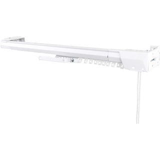 InStyleDesign White Heavy Duty Traverse Rod One Way Cord Right - Bed ...