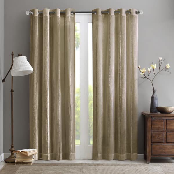 Madison Park Renee Fuzzy Sheer Curtain Panel - 50 x 84 - Bed Bath ...