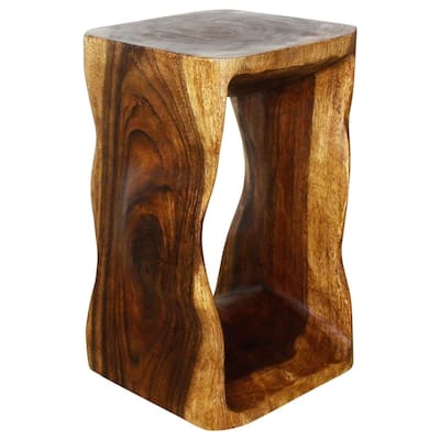 Handmade Wood Natural Stool End Table (Thailand) - 12" x 12" x 20 ...