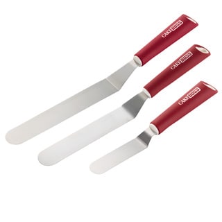 Cake Boss Stainless Steel Tools and Gadgets 3-piece Red Offset Icing ...