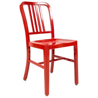 LeisureMod Alton Red Modern Aluminum Dining Side Chair - Bed Bath ...
