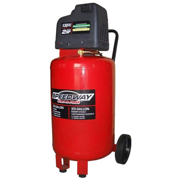 Speedway 20-gallon Vertical Air Compressor with Oil Free Pump - Red ...