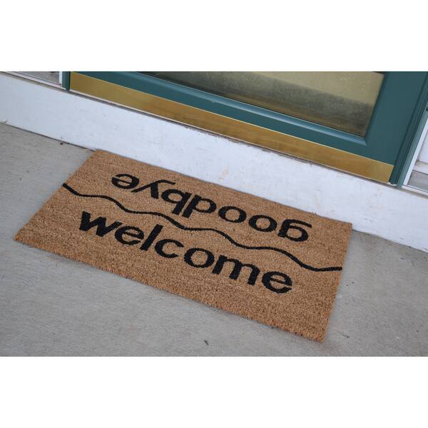 Welcome/ Goodbye Natural Coir Doormat - Bed Bath & Beyond - 9408079