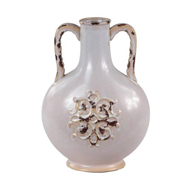 Large Cream Ceramic Vase - Bed Bath & Beyond - 9413506