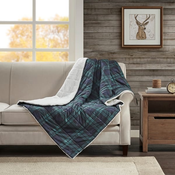 Woolrich Brewster Softspun Down Alternative Filled Oversize Throw ...