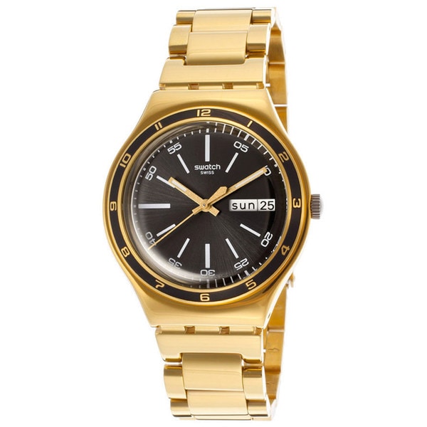 Shop Swatch Men's 'Irony' Gold plated steel Watch - Free Shipping Today ...