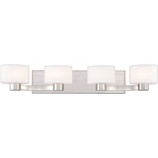 Tatum Brushed Nickel 4-light Bath Vanity - Silver - Bed Bath & Beyond ...