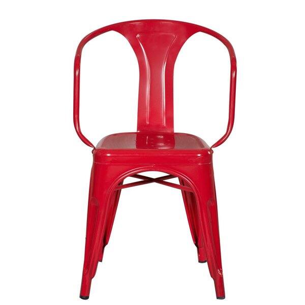 Adeco Sheet Iron U-Shape Legs Red Tolix-style Deck Dining Chair (Set of ...