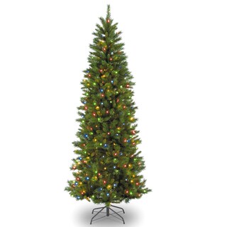 National Tree Company 7 ft. Georgian Fir Slim Hinged Tree with 450 ...