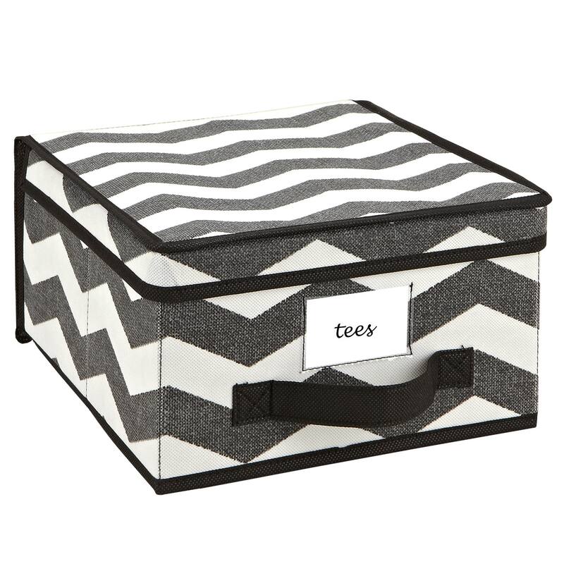 The Macbeth Collection Medium Chevron Printed Storage Box - Overstock ...