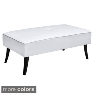 Danial Black or White Bonded Leather Bench - Bed Bath & Beyond - 9428203