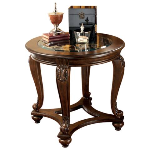 Norcastle Dark Brown Round End Table - Overstock - 9435140