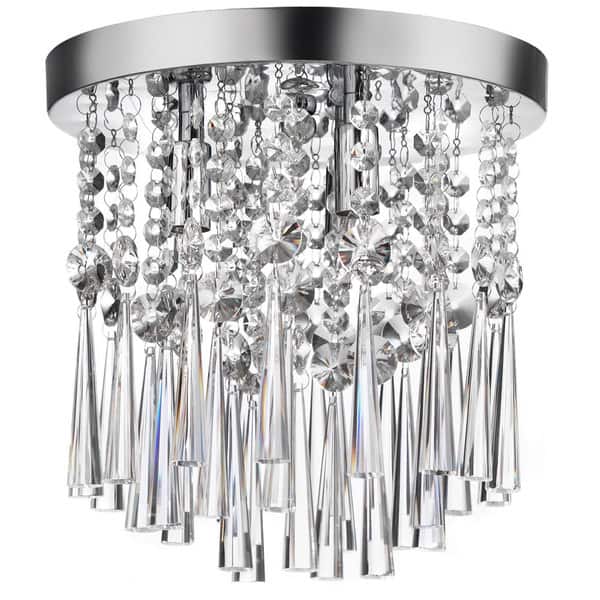 Dainolite 3-light Crystal Flush Mount Fixture - Bed Bath & Beyond - 9441839