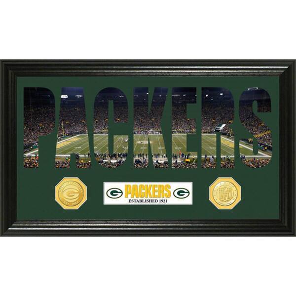 NFL Green Bay Packers 'Word Art' Bronze Coin Panoramic Photo Mint - Bed ...