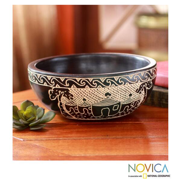 Handcrafted Sese Wood 'Village Welcome' Centerpiece (Ghana) - Bed Bath ...