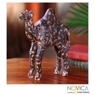 Handcrafted Sese Wood 'African Camel' Sculpture (Ghana) - Bed Bath ...