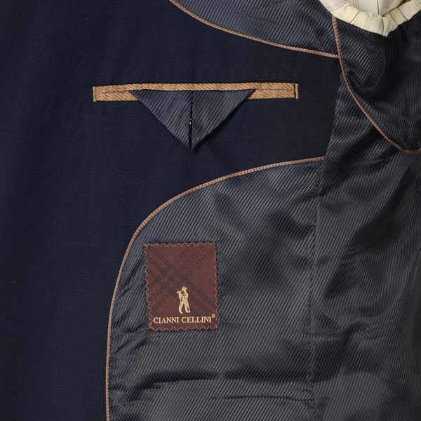 Cianni Cellini Men's Big & Tall Navy Wool Gabardine Blazer - 58L (As Is ...