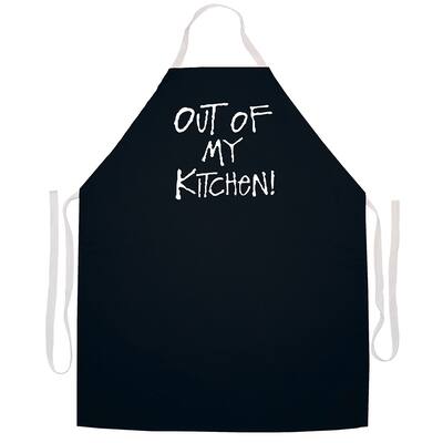 'Out of My Kitchen' Apron-Black - Overstock - 9460473