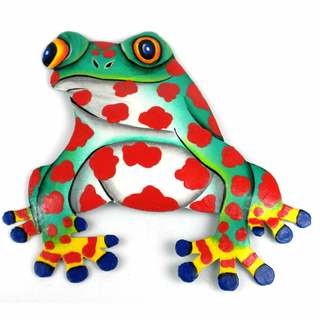 Handmade Metal Bullfrog Red Spots Design (Haiti) - Bed Bath & Beyond ...