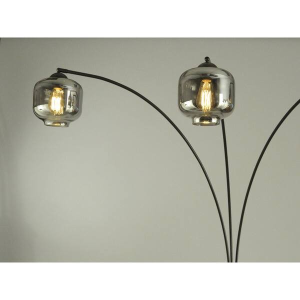 Nova Lighting Thomas 3-Light Arc Lamp with Old-Style Edison Bulbs - Bed ...