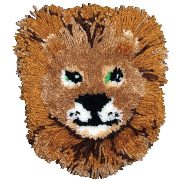 Huggables Lion Pillow Latch Hook Kit-12"x12" - Bed Bath & Beyond - 9475335