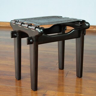 Handmade Cedar Wood Leather 'Colonial Throne' Stool (Peru) - Bed Bath ...