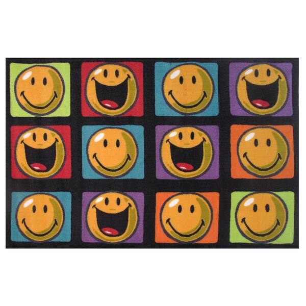 Smiley Face Emoticon Accent Rug - 1'6" x 2'4" - Bed Bath & Beyond - 9486795