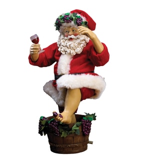 Kurt Adler 10-inch Fabriche Grape-stomping Wine Santa - Bed Bath ...