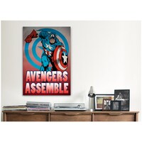 iCanvas Marvel Comic Book Captain America Tagline: Avengers Assemble ...