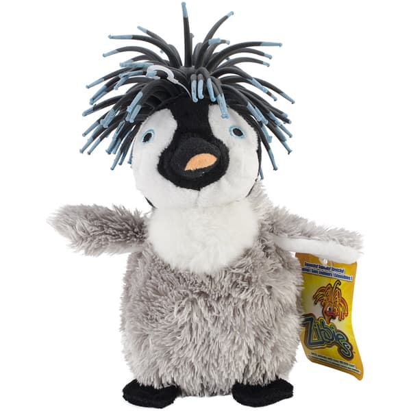 Zibbies Plush Pet Toy W/Crazy Hair & Squeaker-Gigglez The Penguin - Bed ...