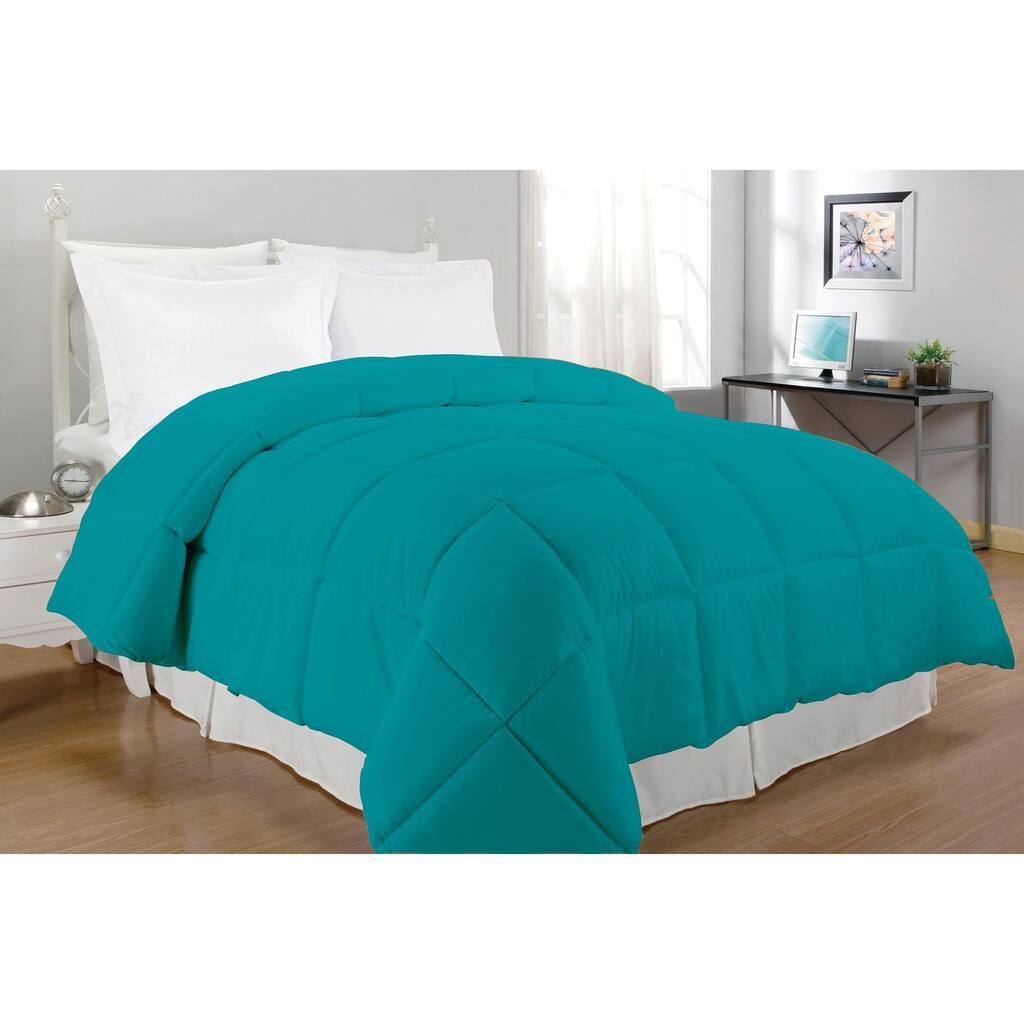 Bright Solid Color Microfiber Down Alternative Comforter - Overstock ...
