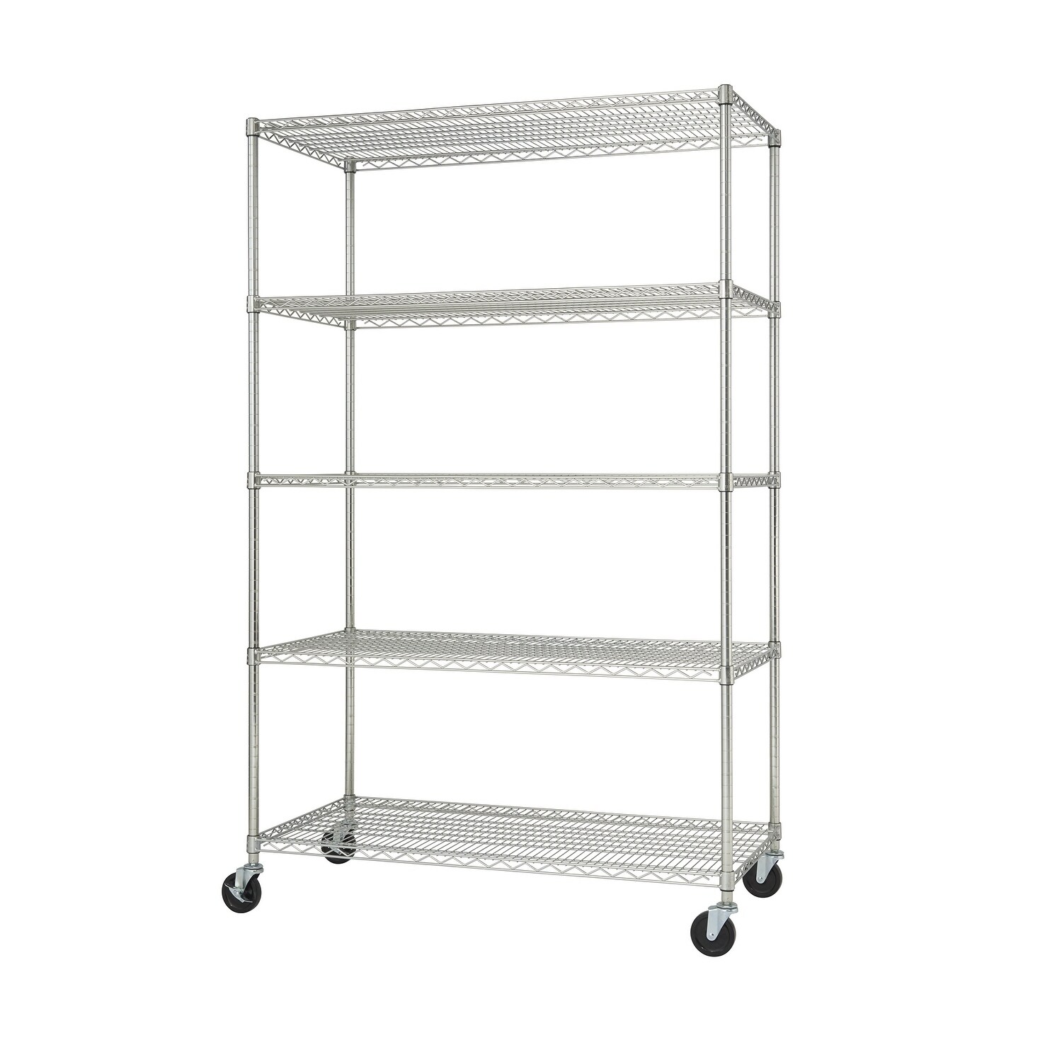 TRINITY EcoStorage 5 Tier 48 X 24 X 72 Wire Shelving W Wheel NSF