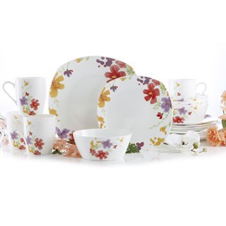 Roscher Alexandra Bone 16-piece China Dinnerware Set - Bed Bath ...