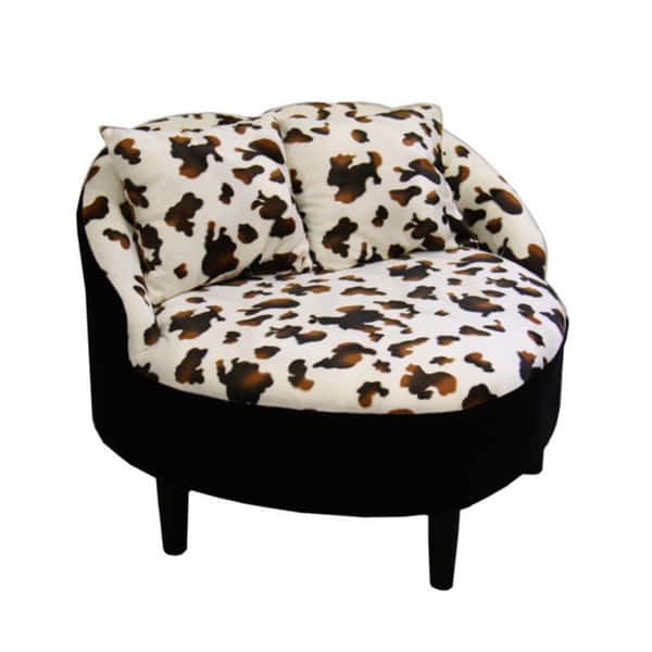 Leopard Heart Accent Chair with Two (2) Pillows - Overstock - 9499508