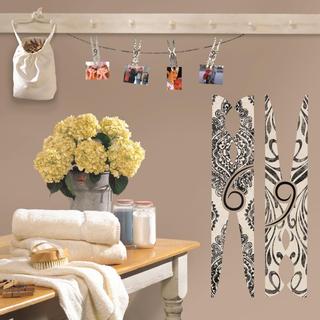 Clothes Pins Peel and Stick Giant Wall Decals - Bed Bath & Beyond - 9527950