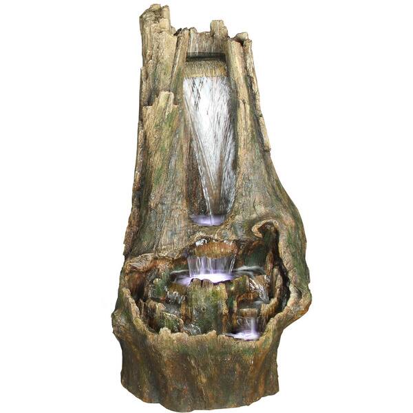 17-inch Free Standing Tree Stump Waterfall Drop Fountain - Bed Bath ...