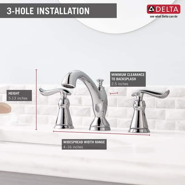 Delta Linden Two Handle Widespread Lavatory Faucet 3594-MPU-DST Chrome - Bed Bath & Beyond - 9530709
