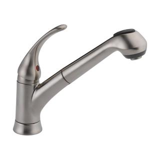 Delta Foundations Single Handle Pull-Out Kitchen Faucet B4310LF-SS ...