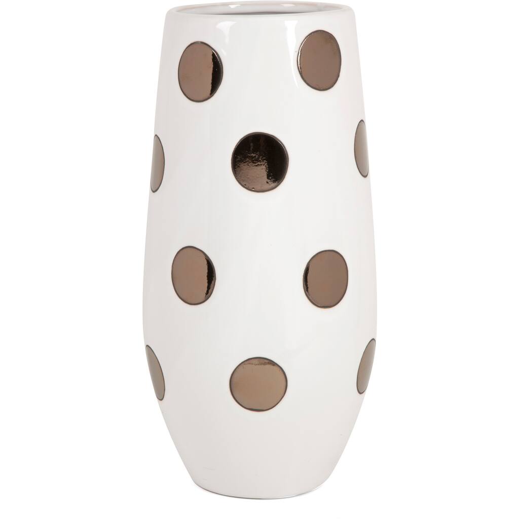 Metallic Polka Dot Vase - Overstock - 9540203