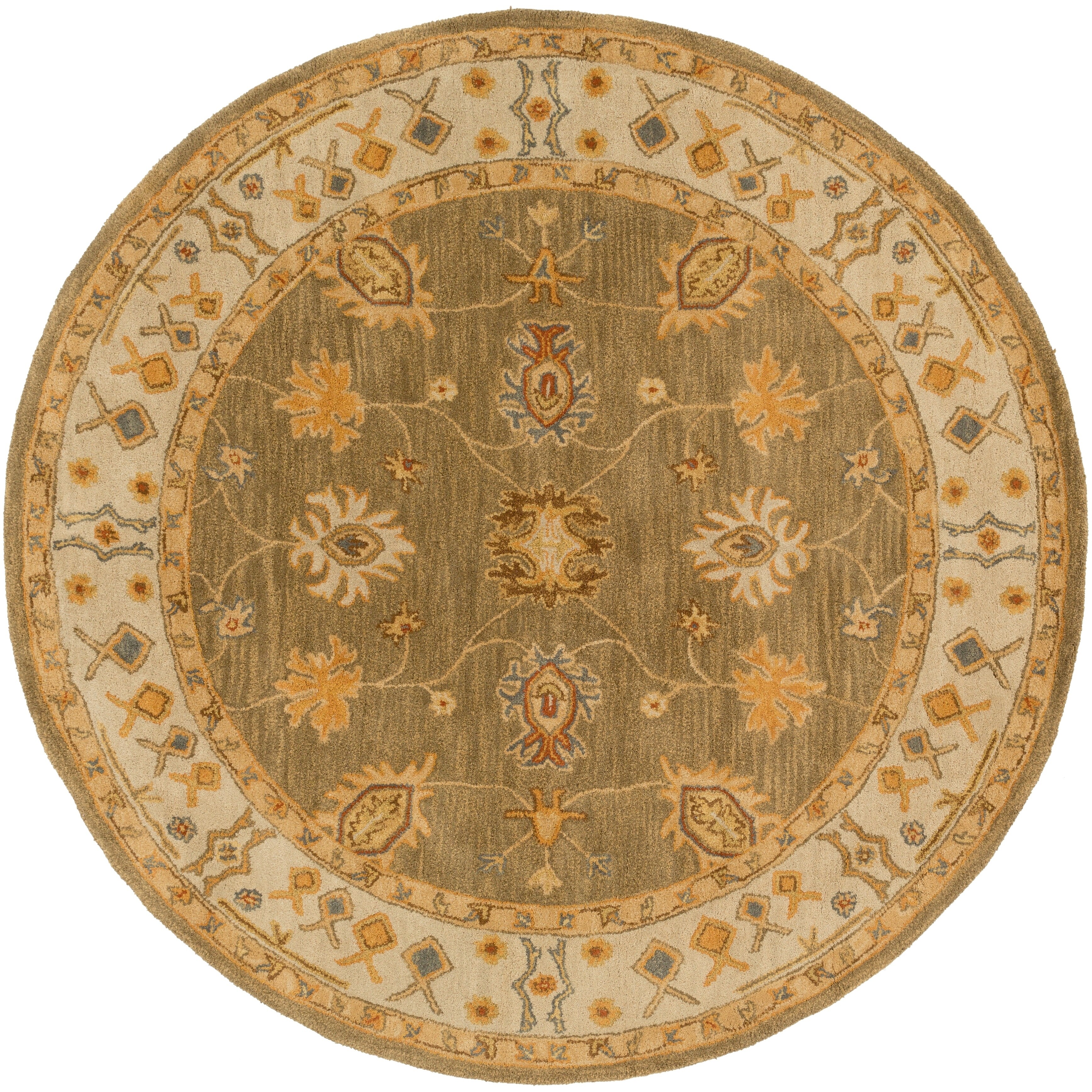 COSIEST Champagne Round Solid Wood Tempered Glass Coffee Table - On ...