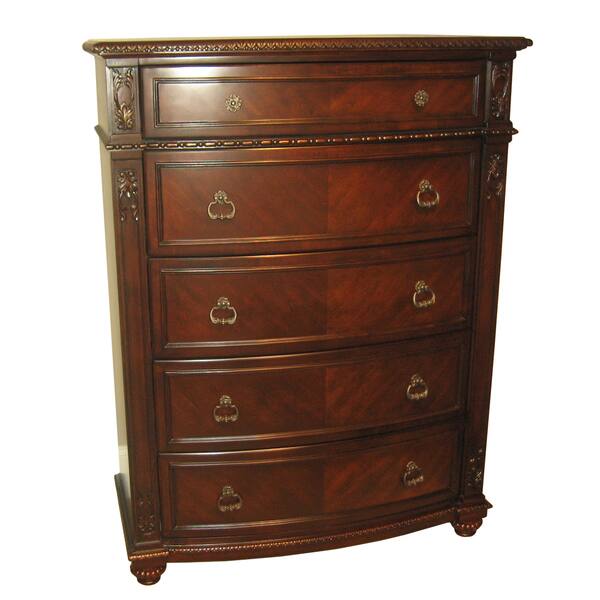 Oakmont Manor Cherry Traditional 5 Drawer Chest - Bed Bath & Beyond ...